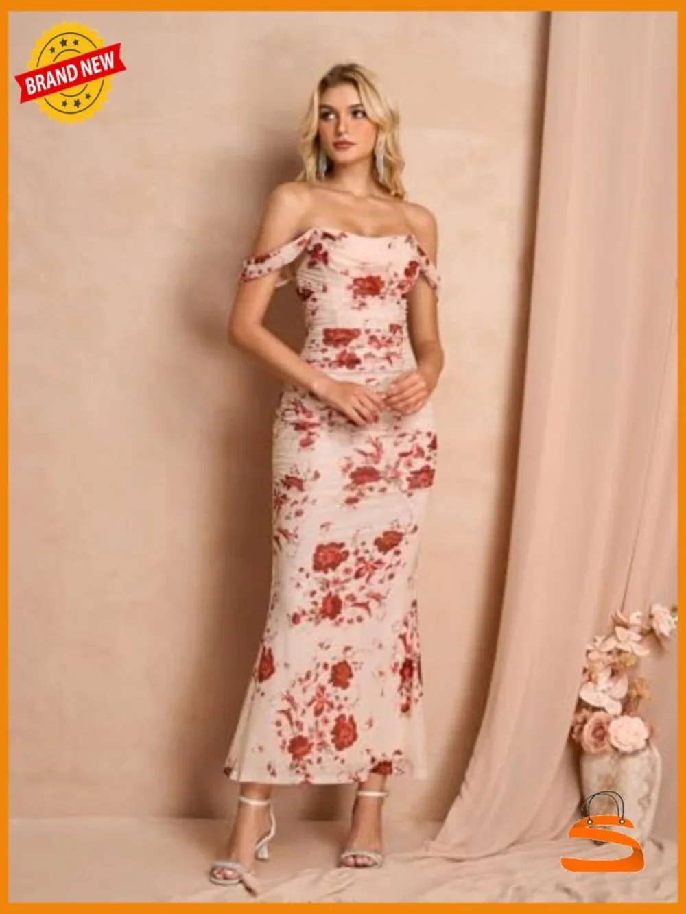 Dresses | Off Shoulder Maxi Dress Corset Ruched Bodycon Formal Wedding ...